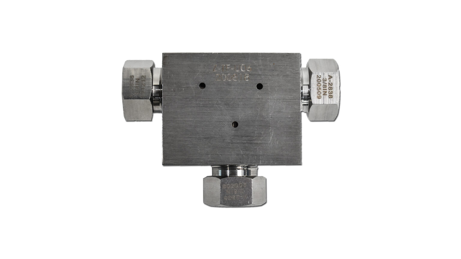 High pressure T- Piece coupling, stainless steel, with a W.P. 4100bar.
