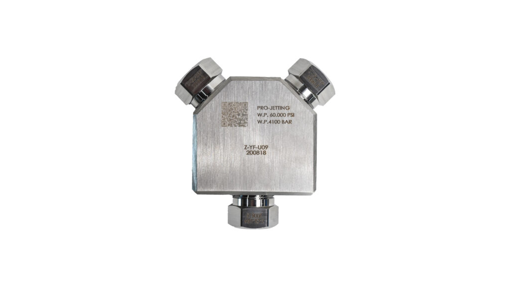 High pressure Y- Piece coupling, stainless steel, with a W.P. 4100bar.